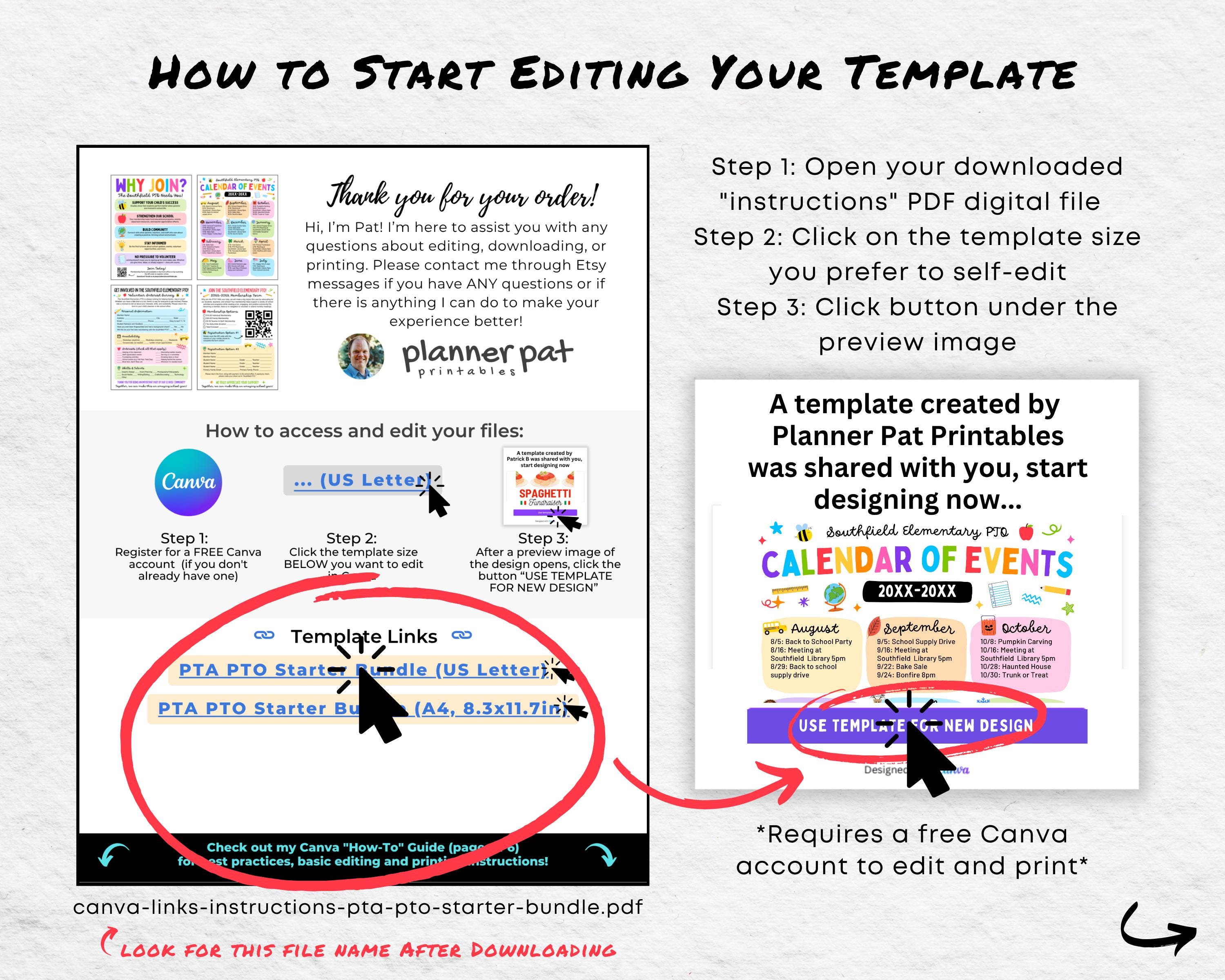 Editable PTA PTO Starter Bundle: Canva Templates (digital Download) - Etsy