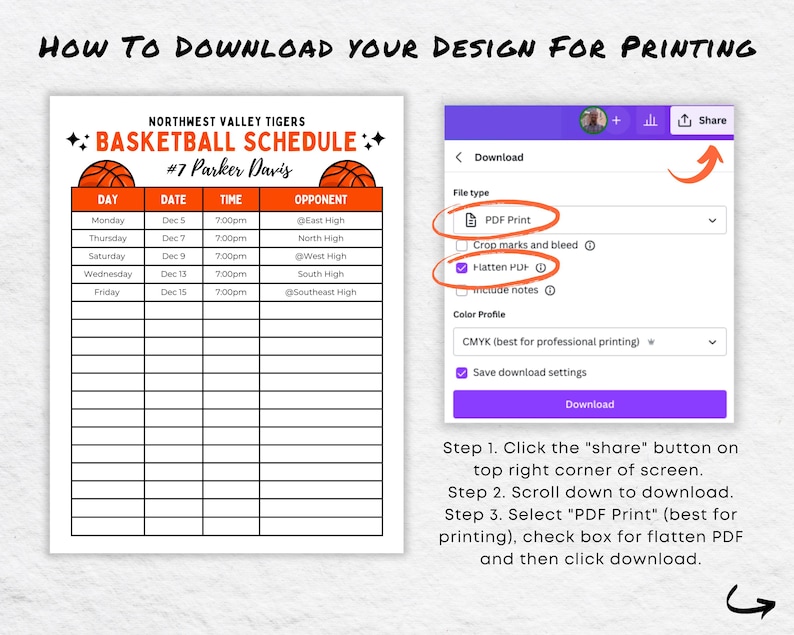 Basketball Schedule Template – Editable Canva Practice Plan (digital ...