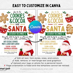 Cookies and Cocoa With Santa Flyer: Editable Christmas Party Invitation ...
