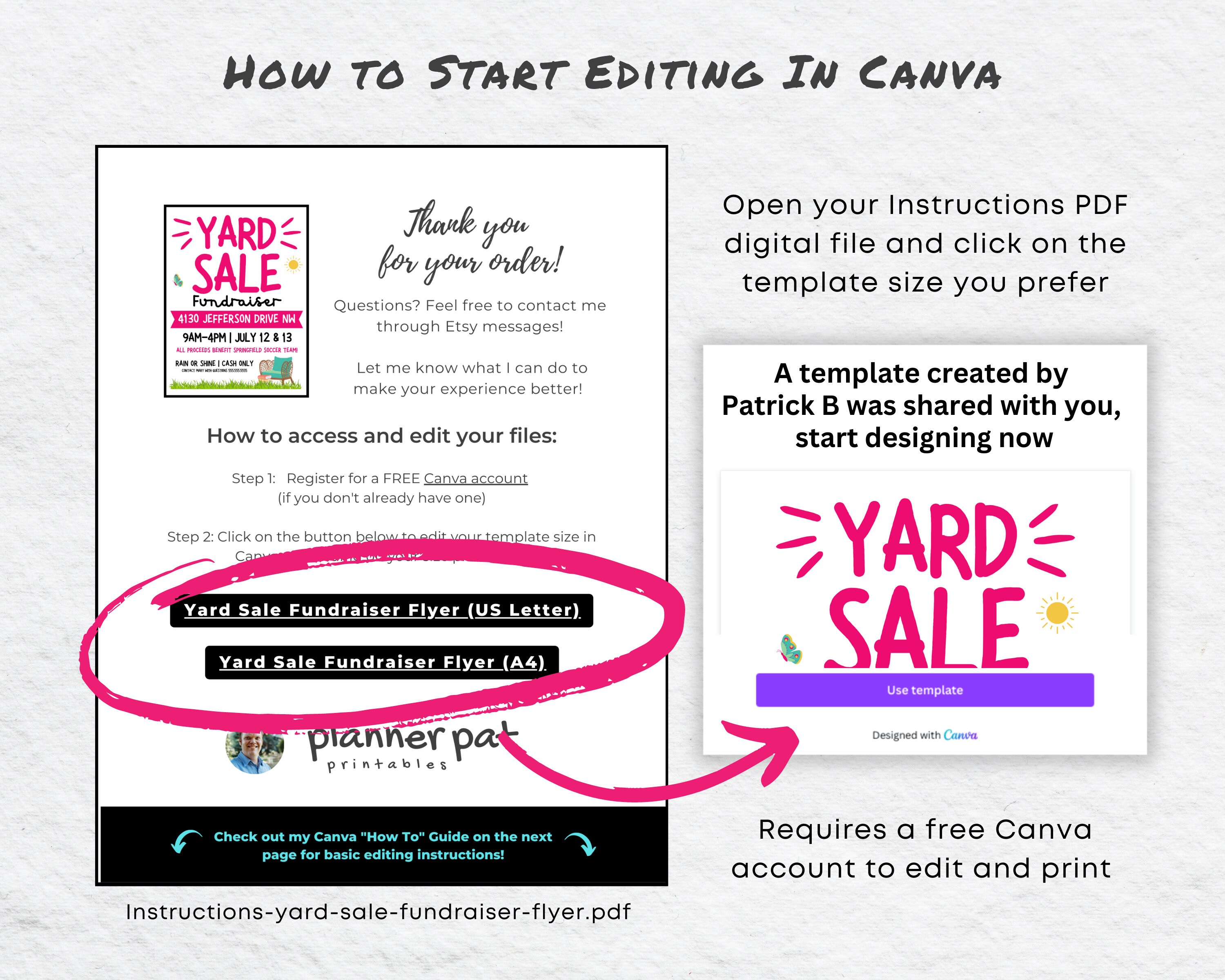 Editable Yard Flyer Template, Minimalist Canva Design (digital Download ...