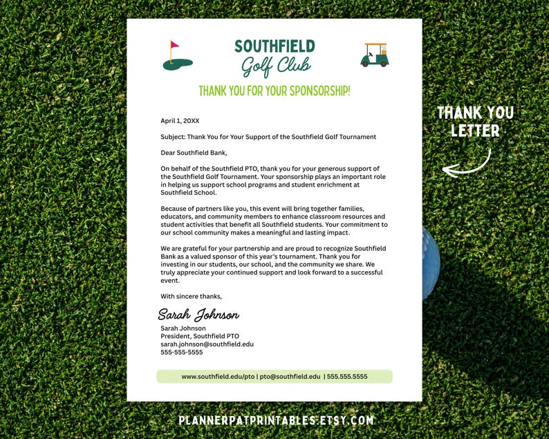 Golf Tournament Sponsorship Forms Bundle | Fundraiser Letters & Levels ...