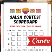 Editable Salsa Contest Scorecard Template | Printable Salsa Tasting ...
