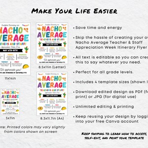 Editable Nacho Average Teacher & Staff Appreciation Day Fiesta ...