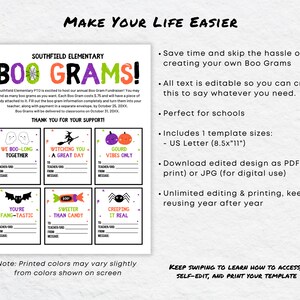 Editable Boo Grams Canva Template, Halloween Candy Grams School ...