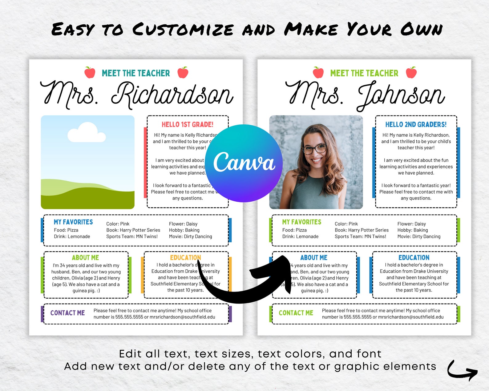 Editable Meet the Teacher Flyer Template, Open House Introduction ...