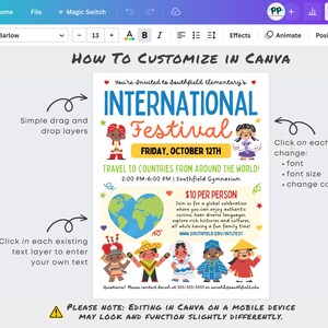 International School Festival Flyer: Multicultural Fair Invitation ...