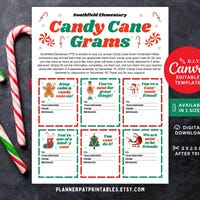 Candy Cane Gram Tags (digital Download) - Etsy