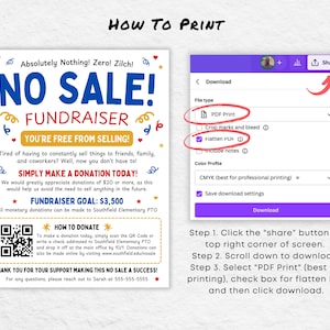 Fundraiser Flyer Template, School PTO Canva Template (digital Download ...