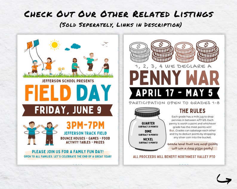 Editable School Field Day Flyer, Sports Event Canva Template (digital ...