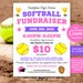 Editable Softball Fundraiser Flyer Template: Canva Raffle Poster ...