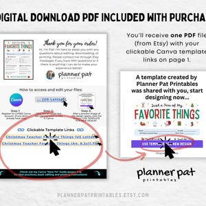 Christmas Teacher Favorite Things List: Editable Gift Questionnaire ...