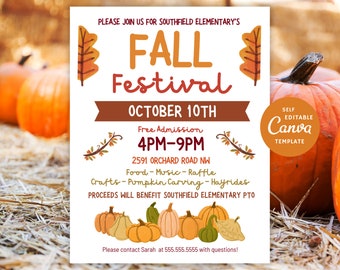 HARVEST FESTIVAL FLYER Template-editable and Printable or Digital ...