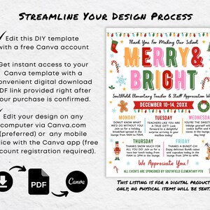 Editable Holiday Teacher and Staff Appreciation Week Flyer Template ...