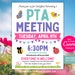 Editable Spring PTA Meeting Flyer Template, PTO PTA April News, Canva ...