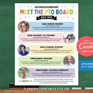 Editable Meet the PTO Introduction Flyer: Canva Template (digital ...