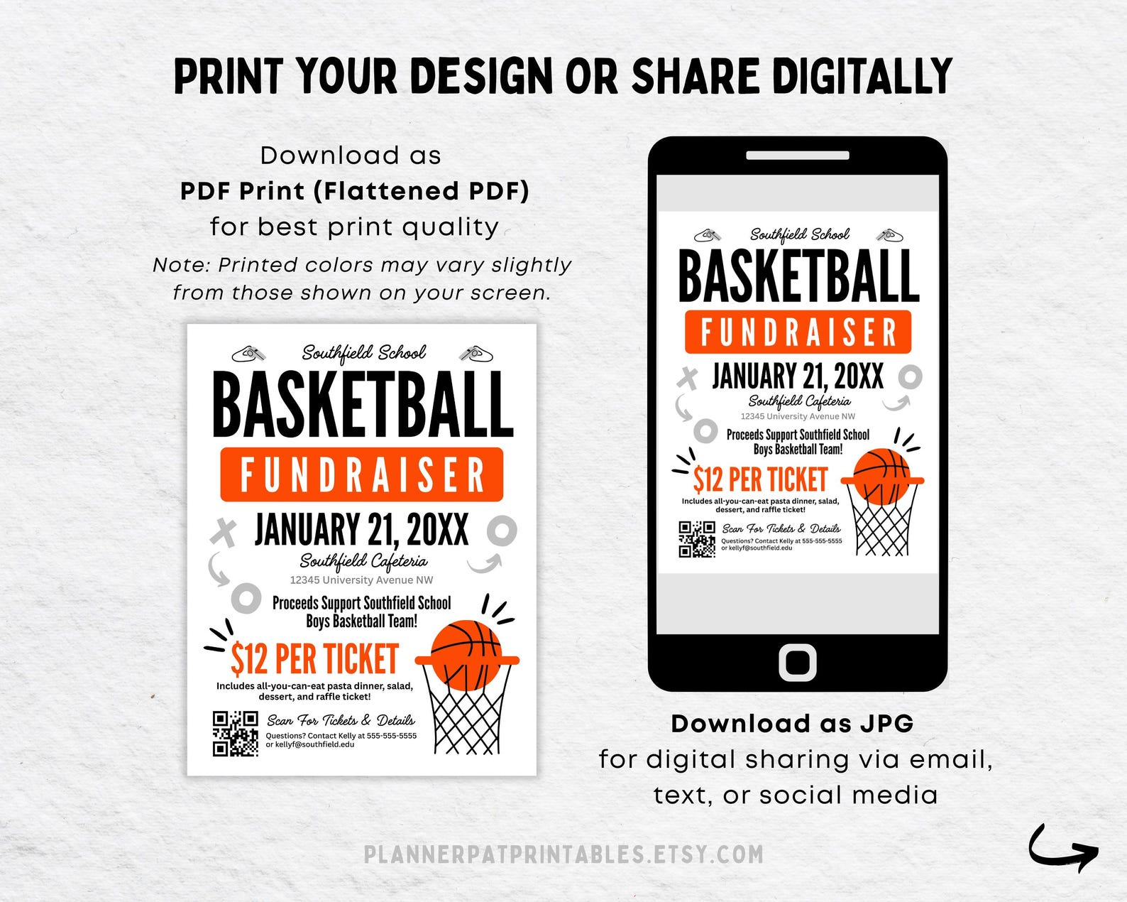 Editable Basketball Fundraiser Flyer | Sports Fundraising Template ...