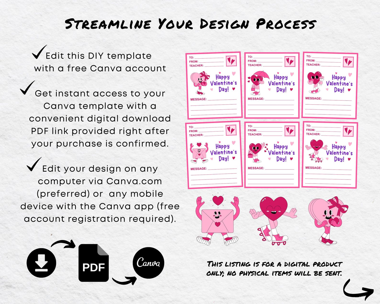 Editable Valentines Day Candy Grams | Fundraiser Printable Canva ...