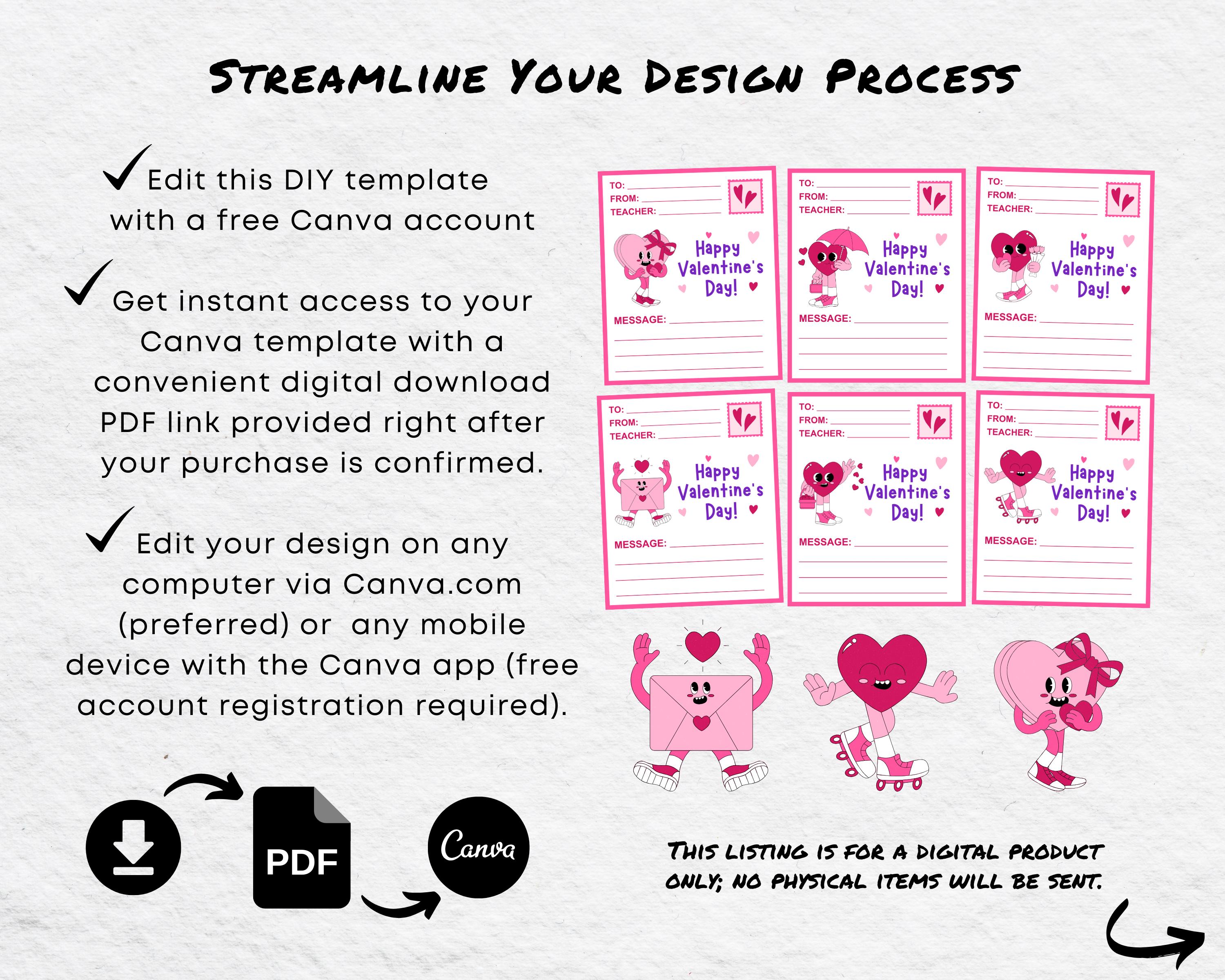 Editable Valentines Day Candy Grams | Fundraiser Printable Canva ...