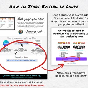 Editable Salsa Contest Ballot Printable, Salsa Voting Sheet Canva ...