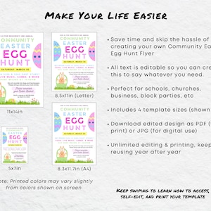 Editable Community Easter Egg Hunt Printable Flyer, Neighborhood Easter ...