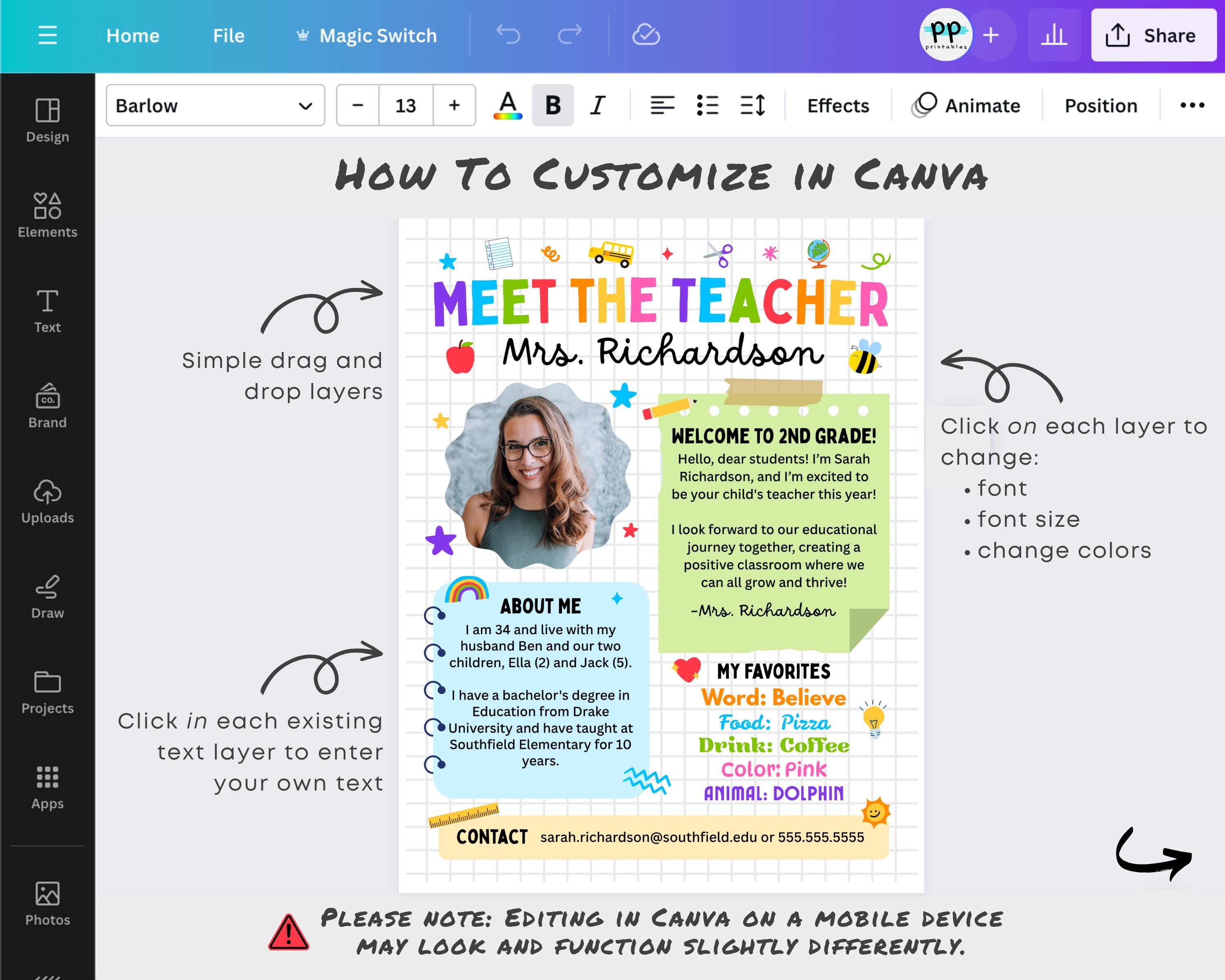 Editable Meet the Teacher Template: Back to School Newsletter (canva ...