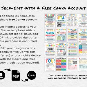 Essential PTA PTO Canva Template Bundle – 16 Editable Flyers & Forms ...