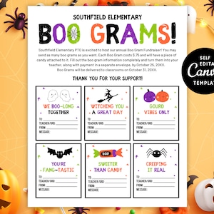 Editable Halloween Boo Grams: School Fundraiser (canva Template) - Etsy