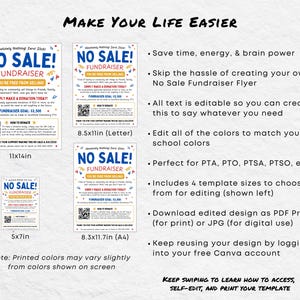 Editable No Sale Fundraiser Flyer Template, DIY No Fundraising ...