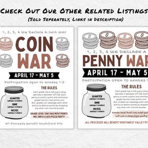 Fall Themed Penny War Flyer Editable Template, Coin Drive Fundraiser ...