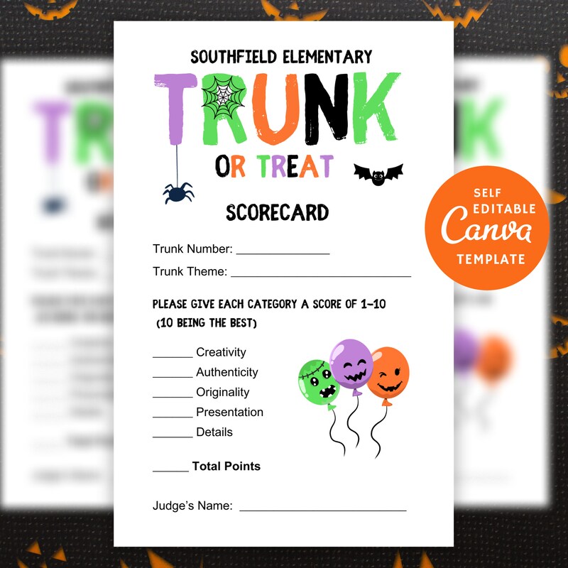 Trunk or Treat Sheet - Etsy