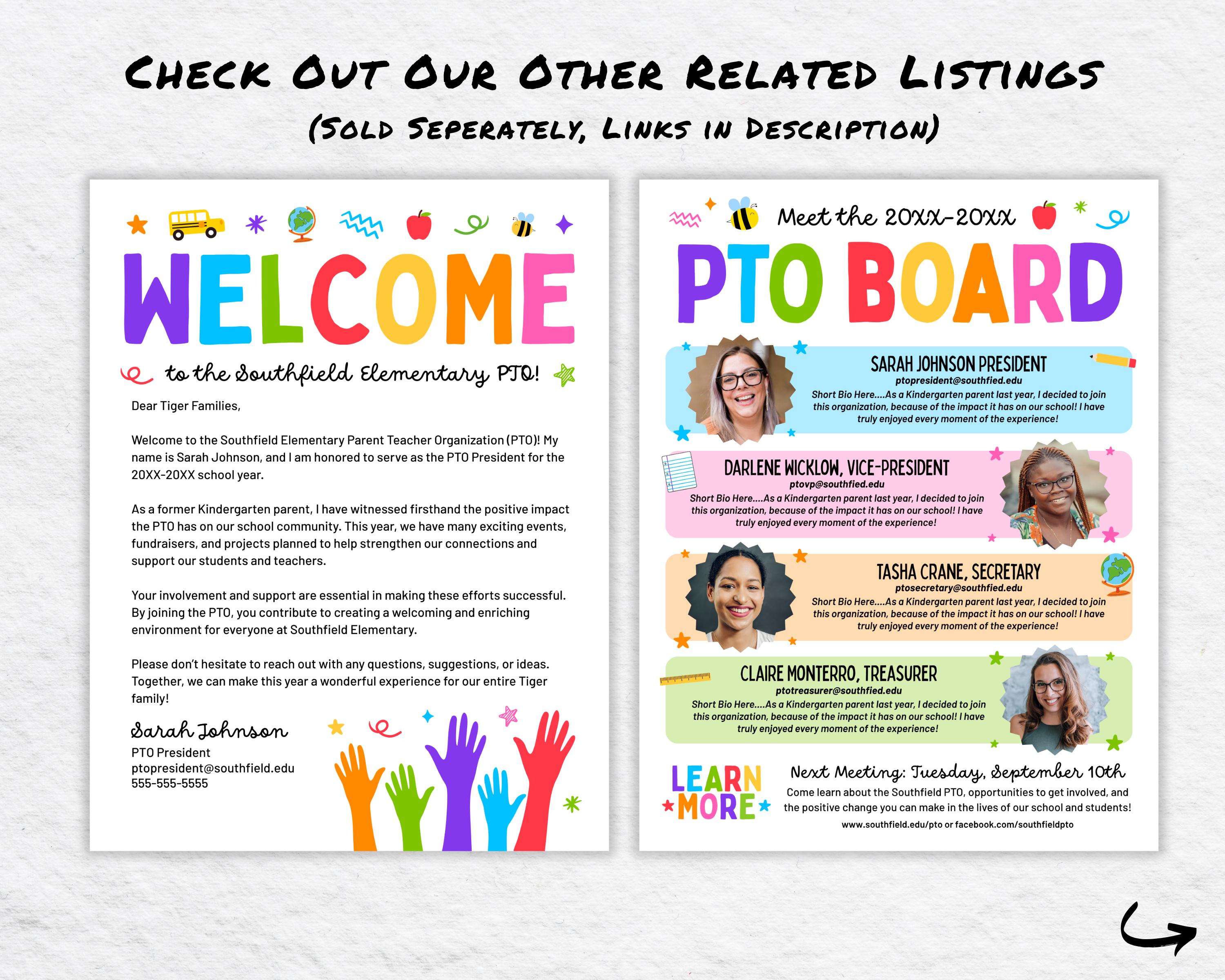 Editable PTO Newsletter Template: Canva PTA School Communication ...