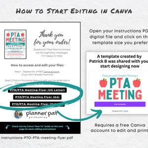 PTA Meeting Sign Editable Canva Template, Edit for PTO - Etsy