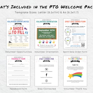 PTO Welcome Packet Template Bundle, Editable PTA Volunteer Handbook ...