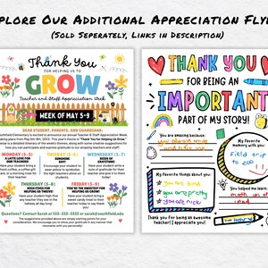 Editable Floral Theme Teacher and Staff Appreciation Theme Flower ...