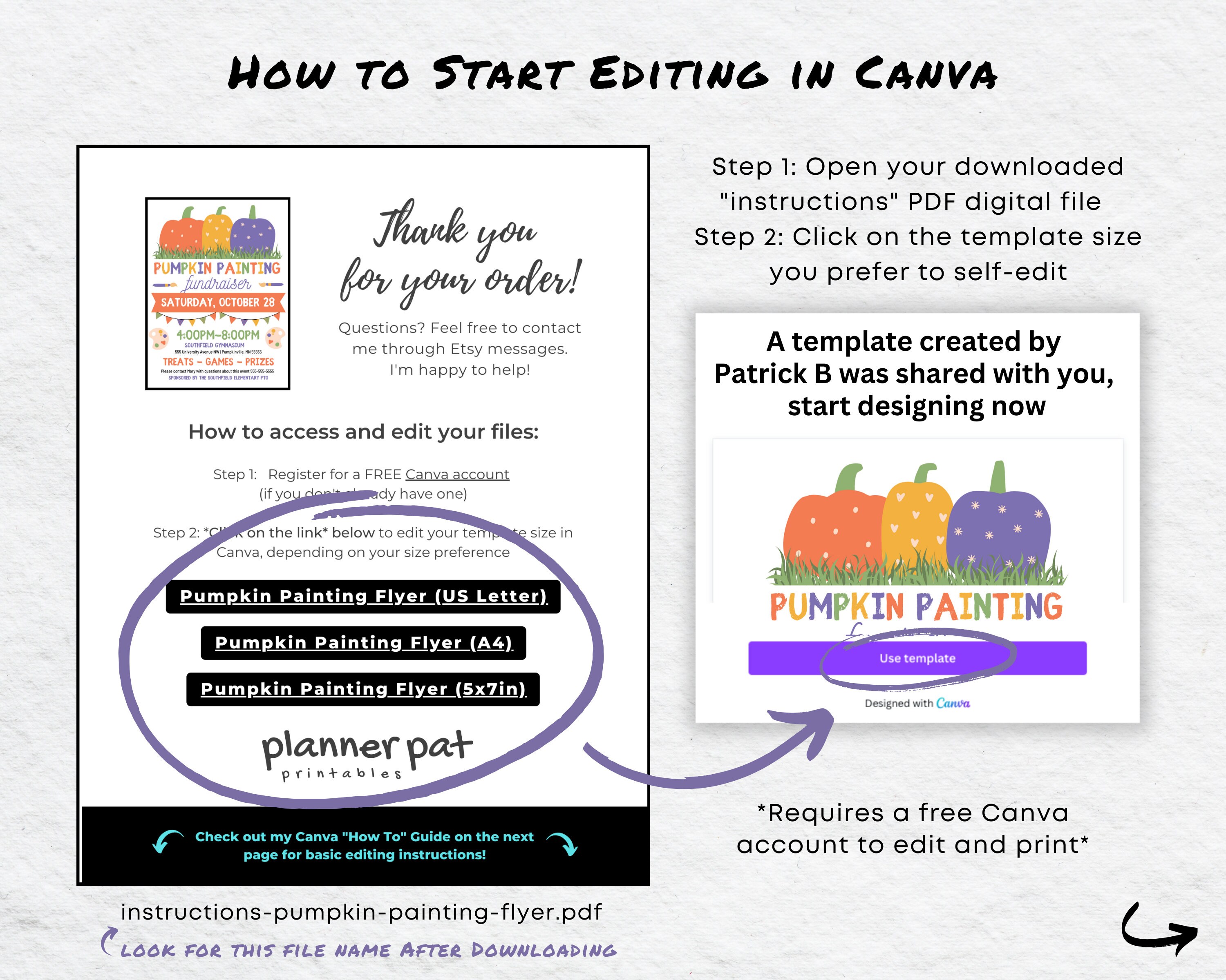 Editable Pumpkin Painting Flyer, Halloween School Fundraiser Invitation ...