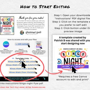 Editable Bingo Night Flyer Template: Family Game Fundraiser Printable ...