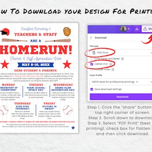 Editable Baseball Theme Parent Newsletter Itinerary Flyer for Teacher ...