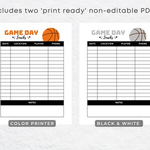 Basketball Snack Schedule Sign up Sheet: Editable Canva Template ...