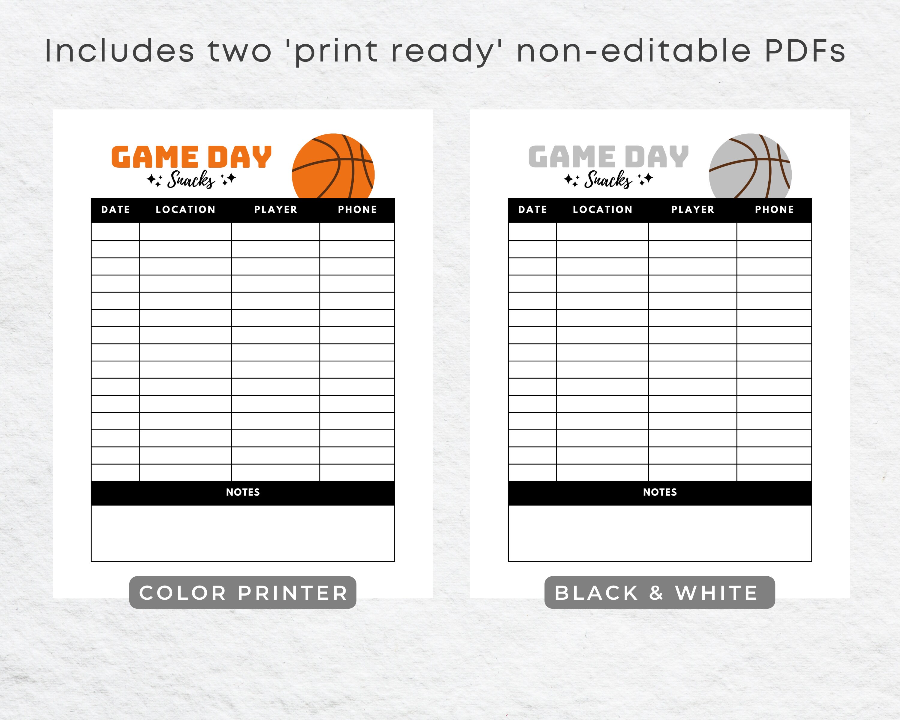Basketball Snack Schedule Sign up Sheet: Editable Canva Template ...