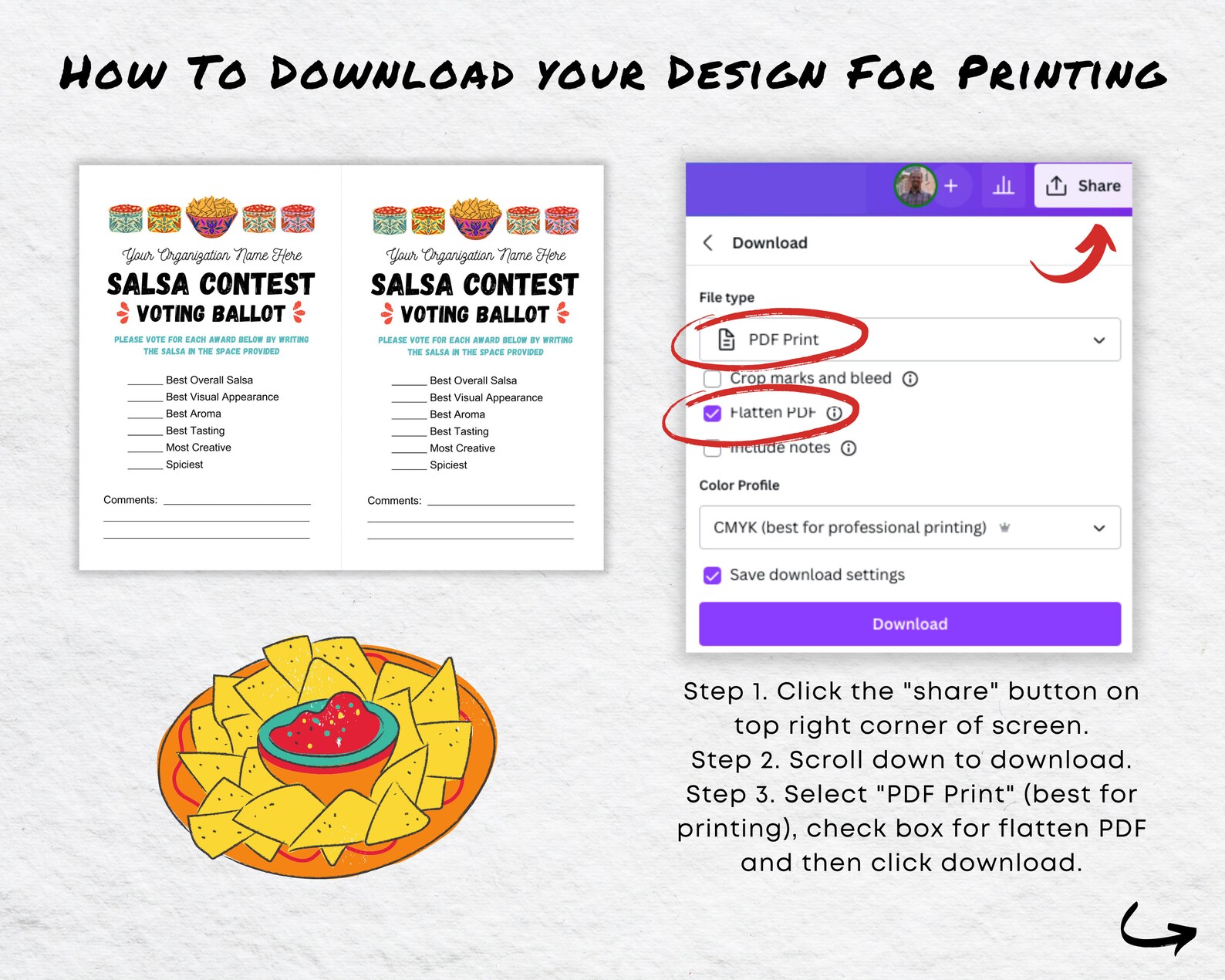 Editable Salsa Contest Ballot Printable, Salsa Voting Sheet Canva ...