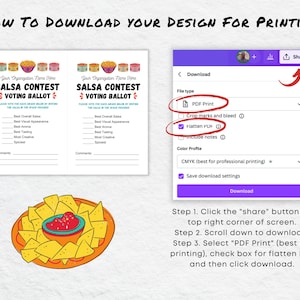 Editable Salsa Contest Ballot Printable, Salsa Voting Sheet Canva ...