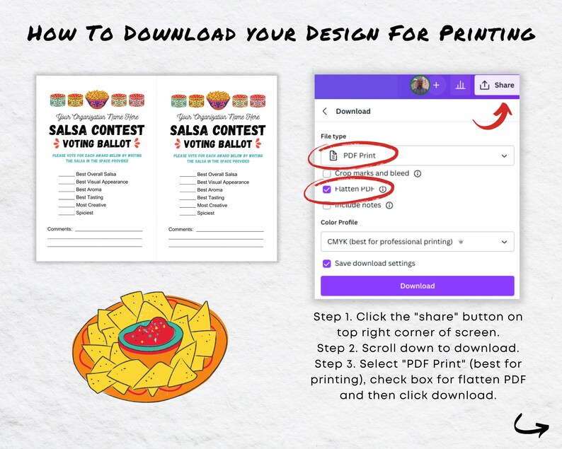 Editable Salsa Contest Ballot Printable, Salsa Voting Sheet Canva ...