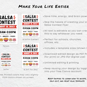 Editable Salsa Contest Flyer Canva Template, DIY Salsa Cook-off ...