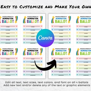 Editable PTO PTA Elections Ballot Template, Board Member Nomination ...