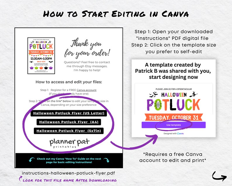 Editable Halloween Potluck Flyer, Appreciation Luncheon Invite, Canva ...