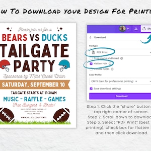 Editable Football Tailgate Flyer Template, Tailgating Party Invite - Etsy
