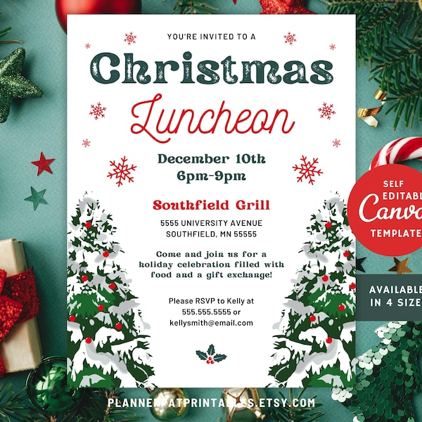 Office Christmas Luncheon Invitation - Etsy