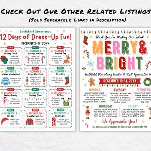 Christmas Spirit Week Itinerary Flyer, Editable Holiday Dress up (canva ...