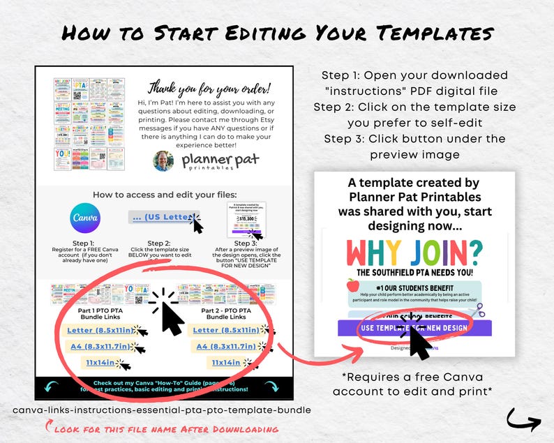 PTA PTO Flyers Bundle: Editable School Canva Templates (digital ...