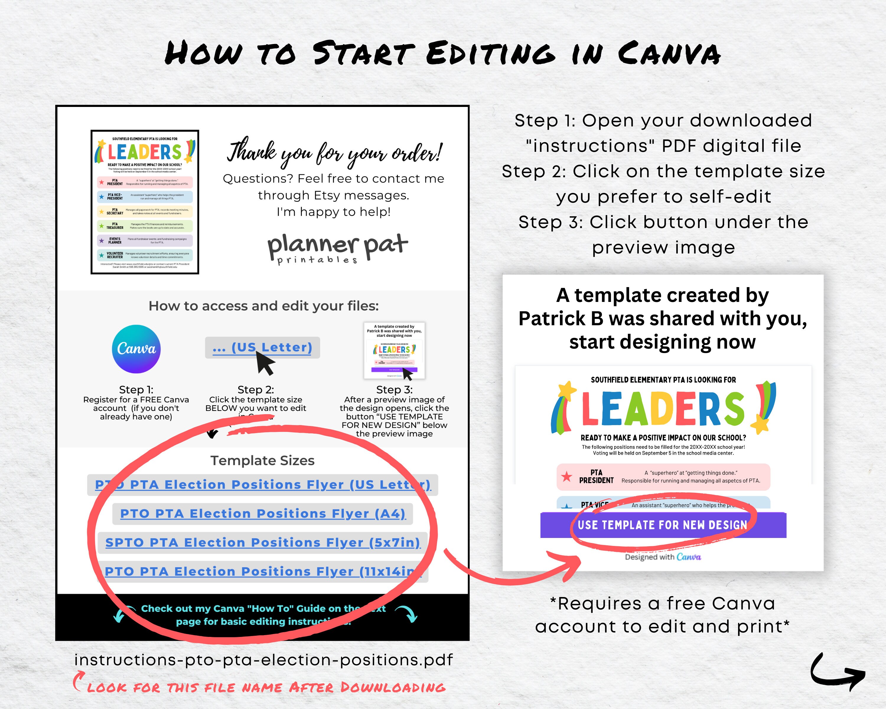 PTA Election Flyer Template, School PTO Officer Responsibilities (canva ...